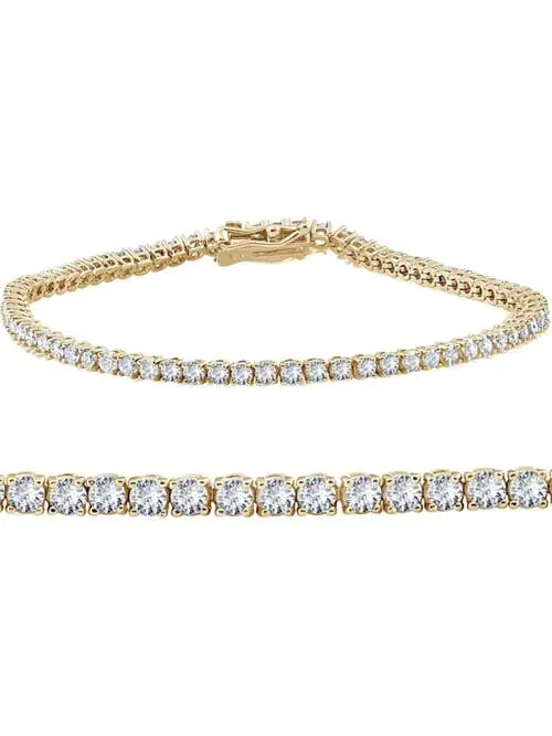 BLISS DIAMOND 14k Gold 3ct Lab Grown Diamond Bracelet - 14k Yellow Gold
