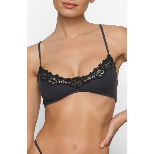 SKIMS Fits Everybody Lace Scoop Bralette - Onyx