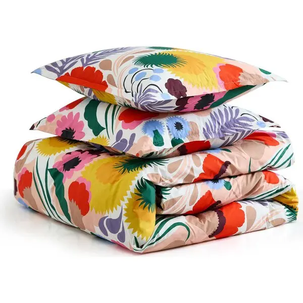Marimekko Ojakellukka Duvet Cover & Sham Set - White Multi