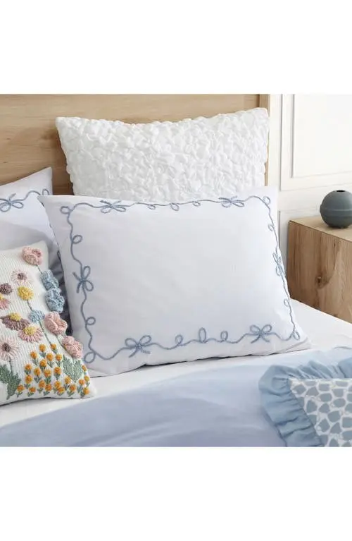 PERI HOME Sasha Bows Duvet Cover & Sham Set - Blue