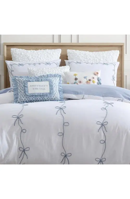PERI HOME Sasha Bows Duvet Cover & Sham Set - Blue