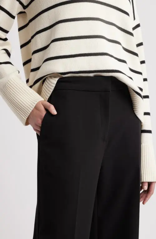 Nordstrom The Lennox Wide-leg Trousers - Black