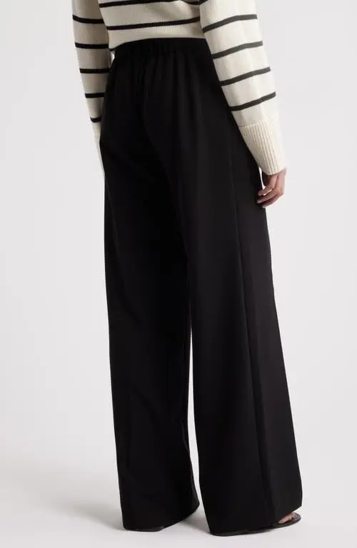Nordstrom The Lennox Wide-leg Trousers - Black