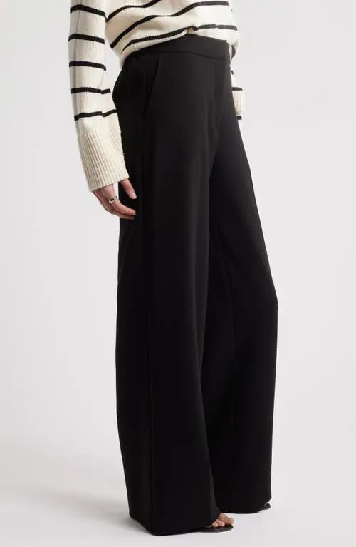 Nordstrom The Lennox Wide-leg Trousers - Black