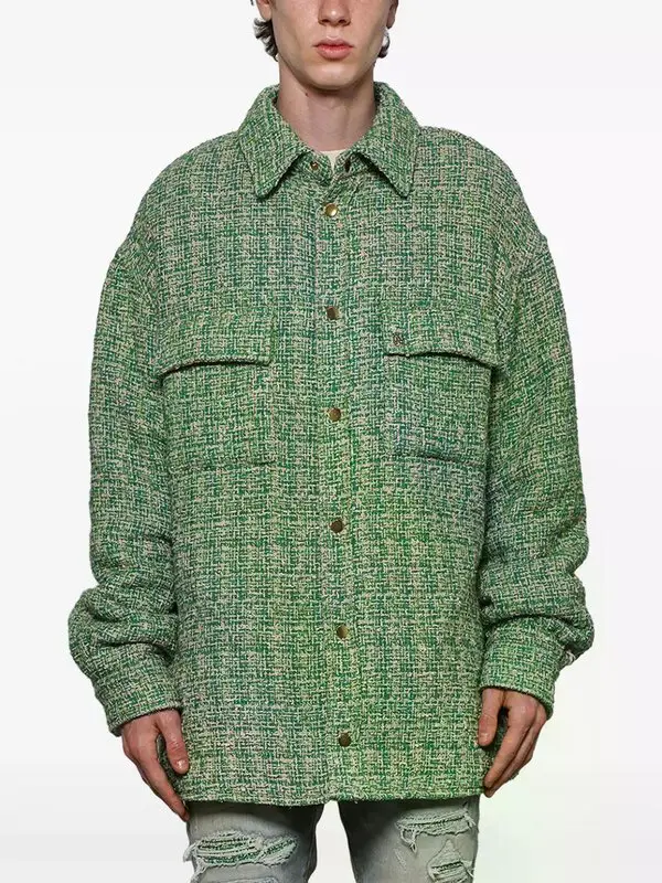 Amiri Bouclé Padded Overshirt - Green