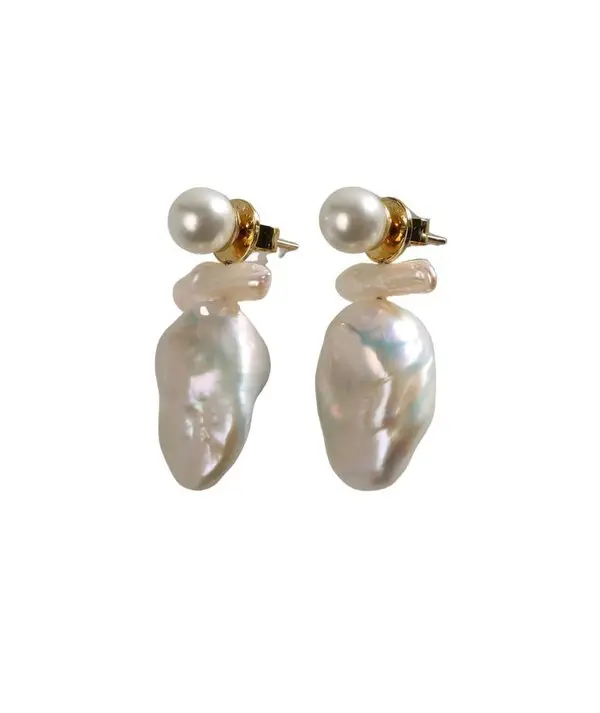 Simone Rocha Freshwater Pearl Earrings - Gold