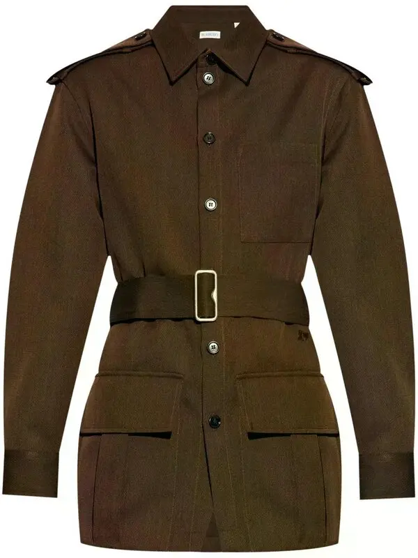 Burberry Belted-waist Buttoned Overshirt