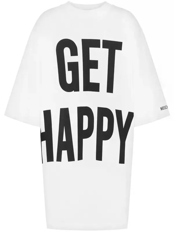 Moschino Slogan-print T-shirt Dress - White