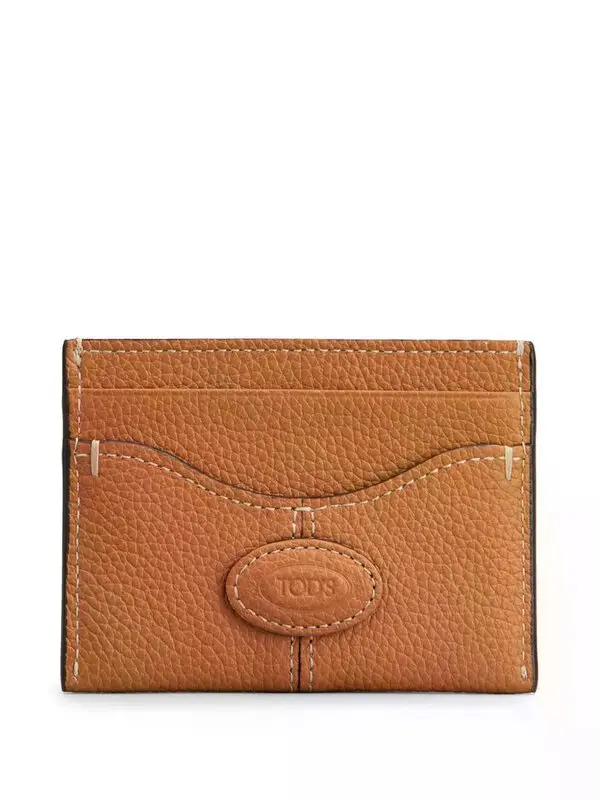 TOD'S Logo-appliqué Cardholder - Brown