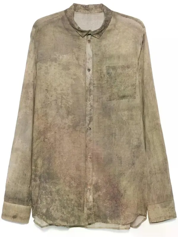 Masnada Abstract-print Shirt - Neutrals