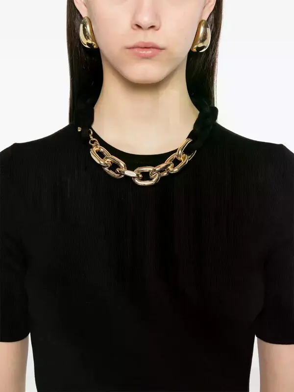 Rabanne Chain Link-detail Top - Black