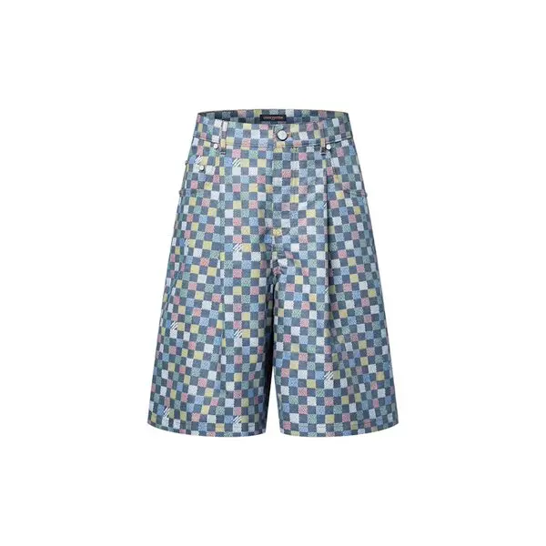LOUIS VUITTON Damier Wide Chambray Shorts