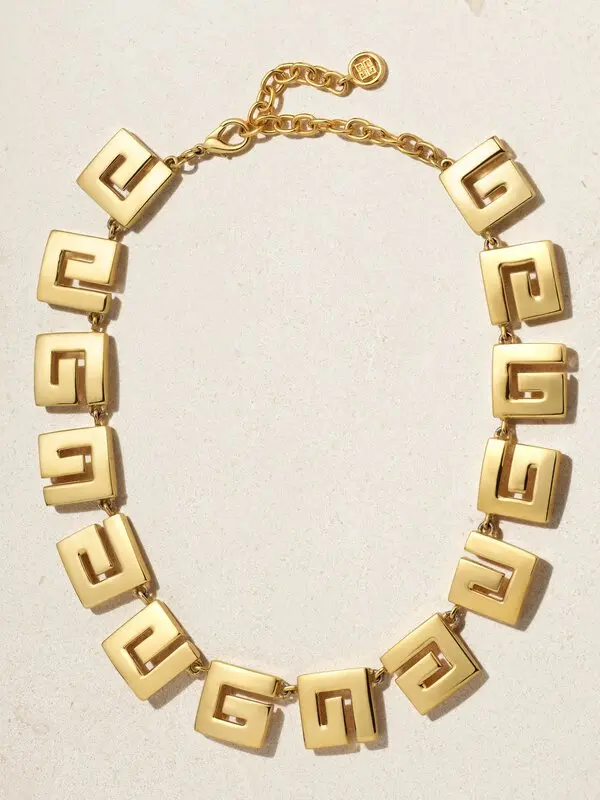 SUSAN CAPLAN Givenchy -plated Logo Necklace - Gold