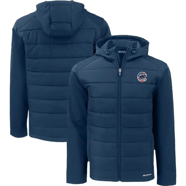 Cutter & Buck Chicago Cubs Stars & Stripes Full-zip Hoodie Jacket - Navy