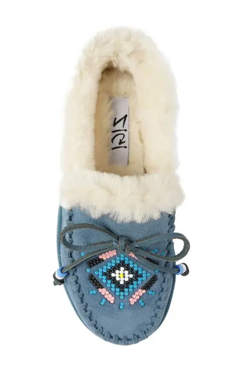 ZIGI Birdy Faux Shearling Platform Slipper - Dusty Blue