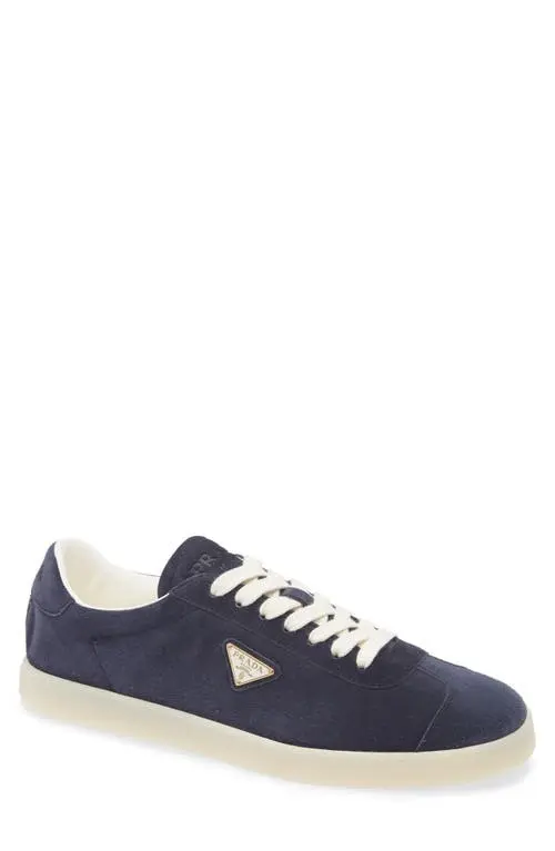 Prada Lane Triangle Logo Low-top Sneakers - Blue