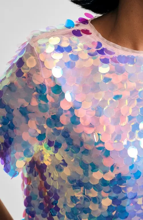 ISAAC MIZRAHI NEW YORK Paillette Sequin T-shirt