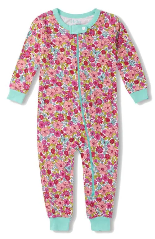 HATLEY Groovy Flowers Print Romper - Flamingo Pink