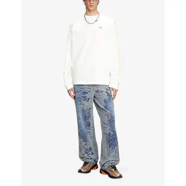 DIESEL® T-crane-ls-r1 Graphic-print T-shirt