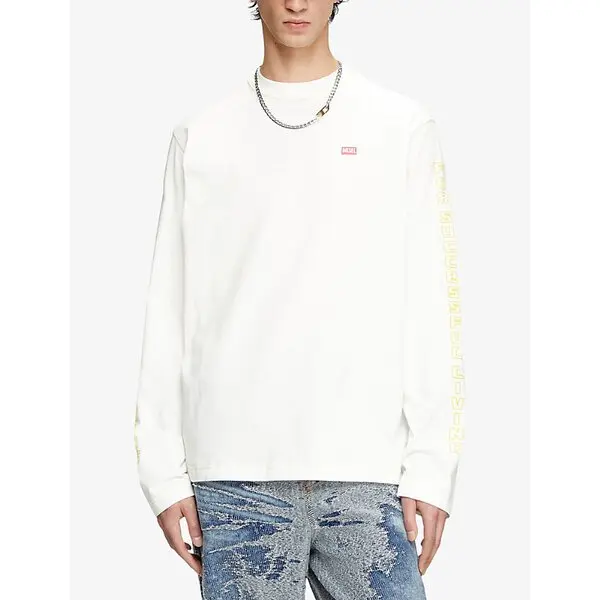 DIESEL® T-crane-ls-r1 Graphic-print T-shirt