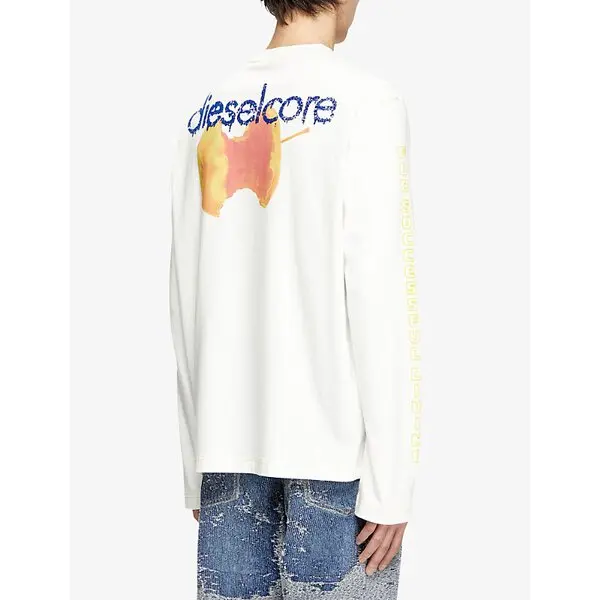 DIESEL® T-crane-ls-r1 Graphic-print T-shirt