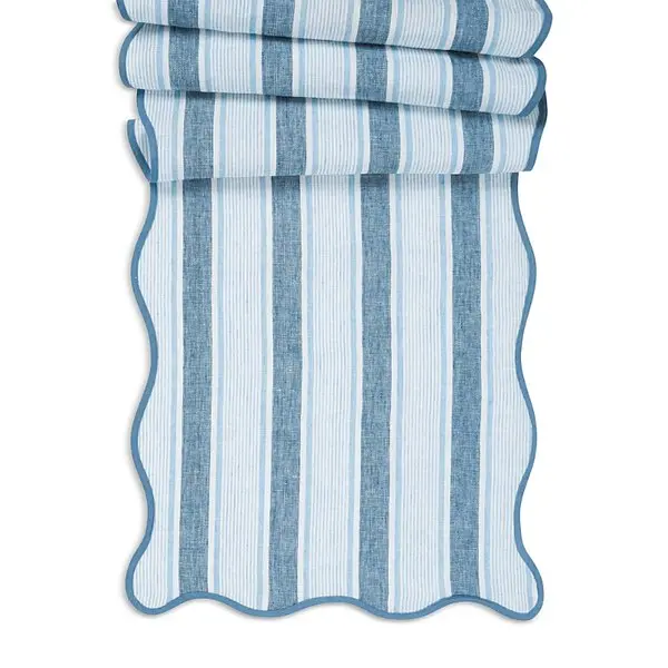 JULISKA Cabana Stripe 18 X 90 Table Runner - Ocean Blue