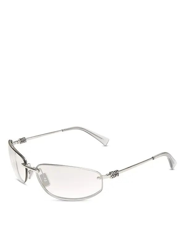 Miu Miu 69mm Shield Sunglasses - Silver