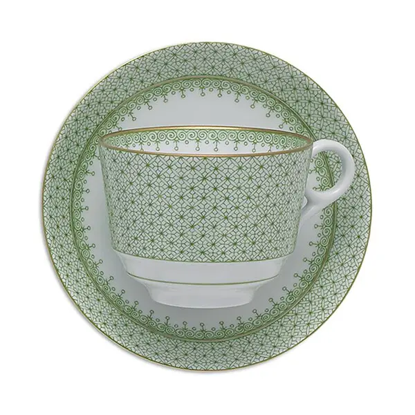 MOTTAHEDEH Apple Lace Teacup And Saucer - Green