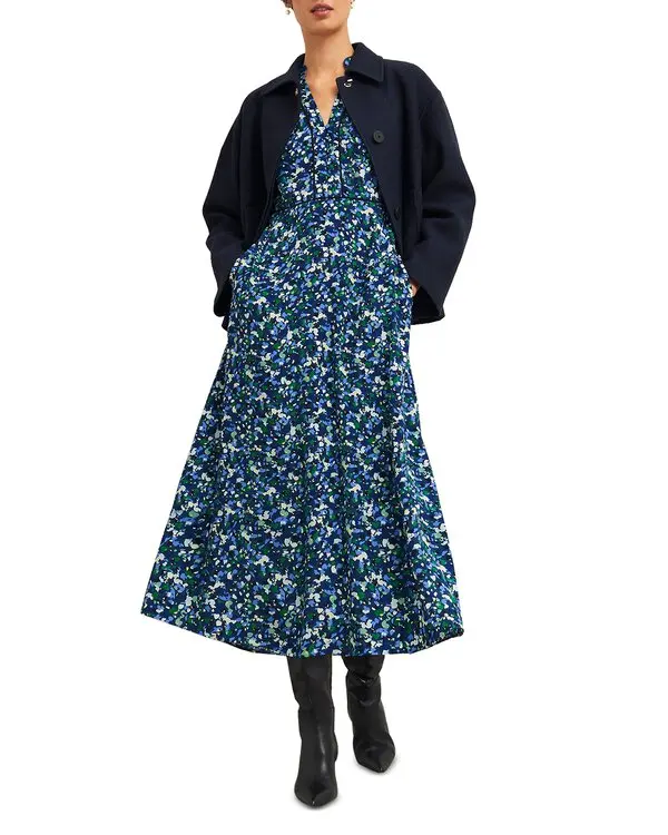 HOBBS LONDON Iris Printed Midi Dress