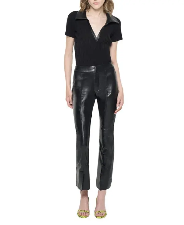 AS By DF Rowan Recycled Leather Cropped Micro Flares