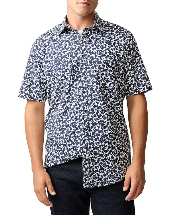 Rodd & Gunn Jameison Bay Printed Button Front Shirt - Navy