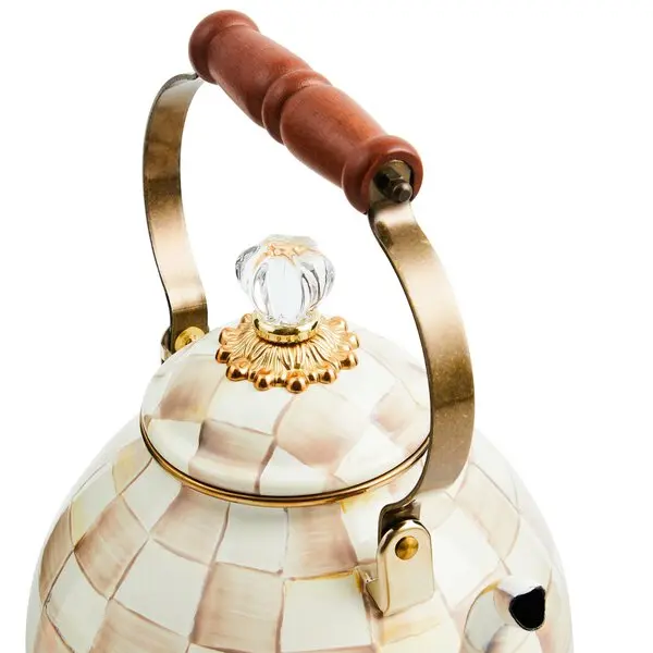 MACKENZIE-CHILDS Mocha Check 3 Quart Tea Kettle - No Color
