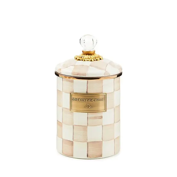MACKENZIE-CHILDS Check Medium Canister - Mocha
