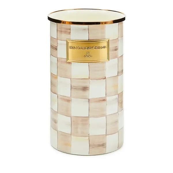MACKENZIE-CHILDS Check Utensil Holder - Mocha