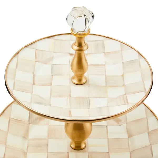 MACKENZIE-CHILDS Check Two Tier Sweet Stand