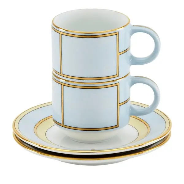 GINORI 1735 Colonna Diva Coffee Set For 2 - Celeste