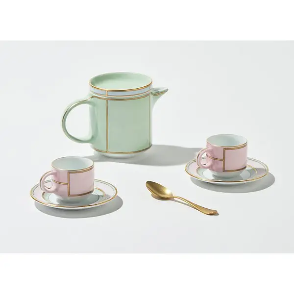 GINORI 1735 Colonna Diva Coffee Set For 2 - Verde