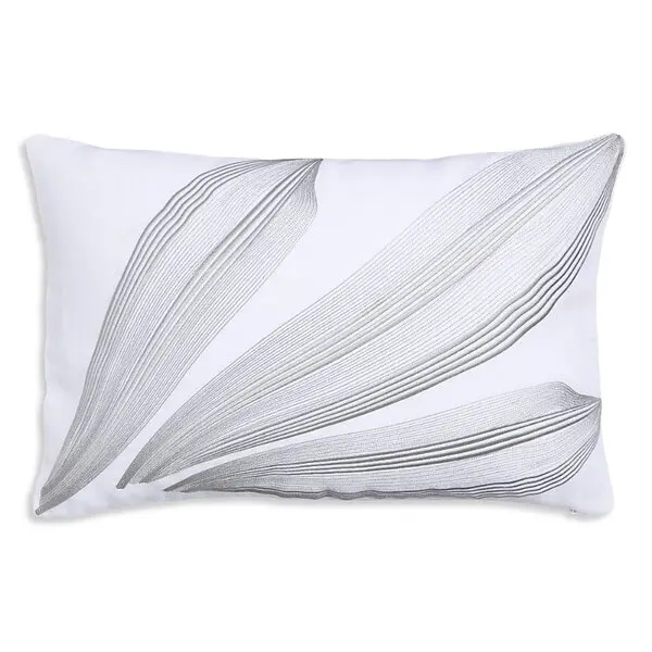 SFERRA Biloba Decorative Pillow, 12 X 18 Exclusive - White/silver