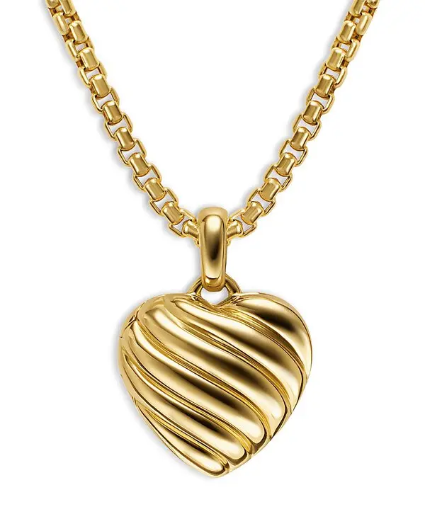 David Yurman Sculpted Cable Heart Locket - Gold