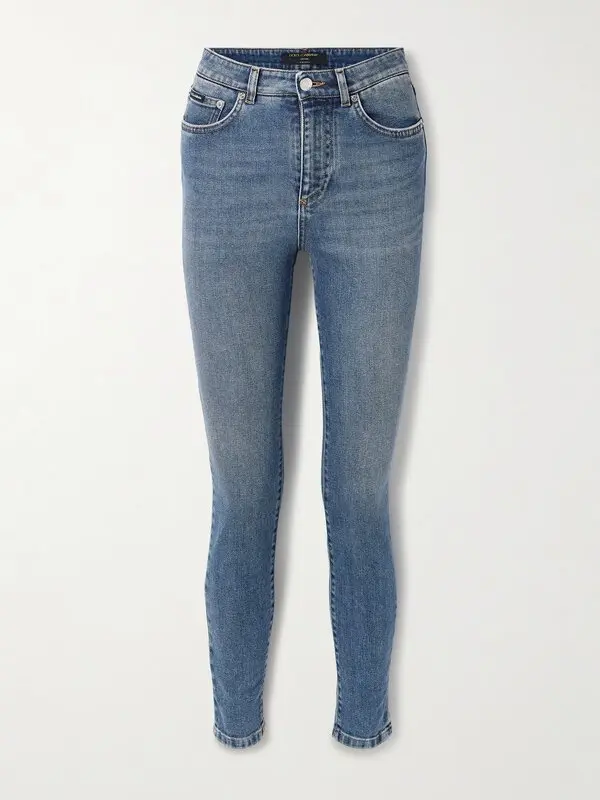 Dolce & Gabbana Appliquéd High-rise Skinny Jeans