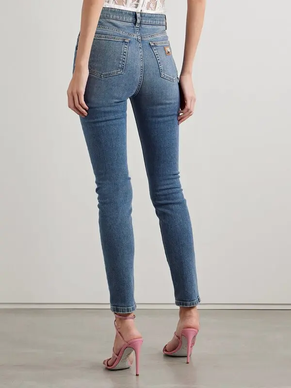 Dolce & Gabbana Appliquéd High-rise Skinny Jeans