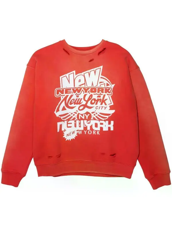 PURPLE BRAND Fleece Crewneck - Red