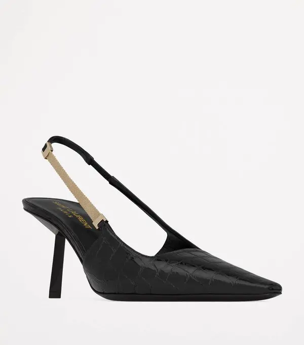 Saint Laurent Leather Aston Slingback Pumps