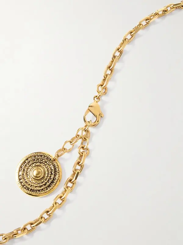 Saint Laurent Tone Medallion Necklace - Gold