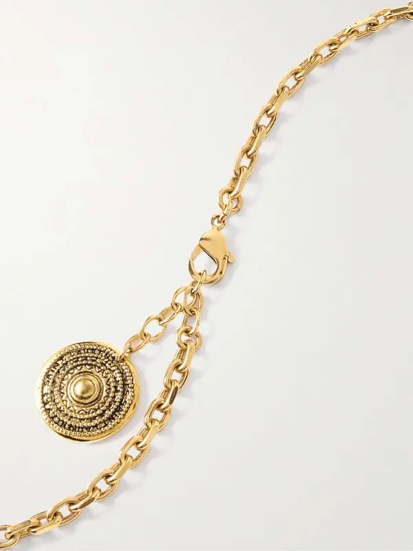 Saint Laurent Tone Medallion Necklace - Gold