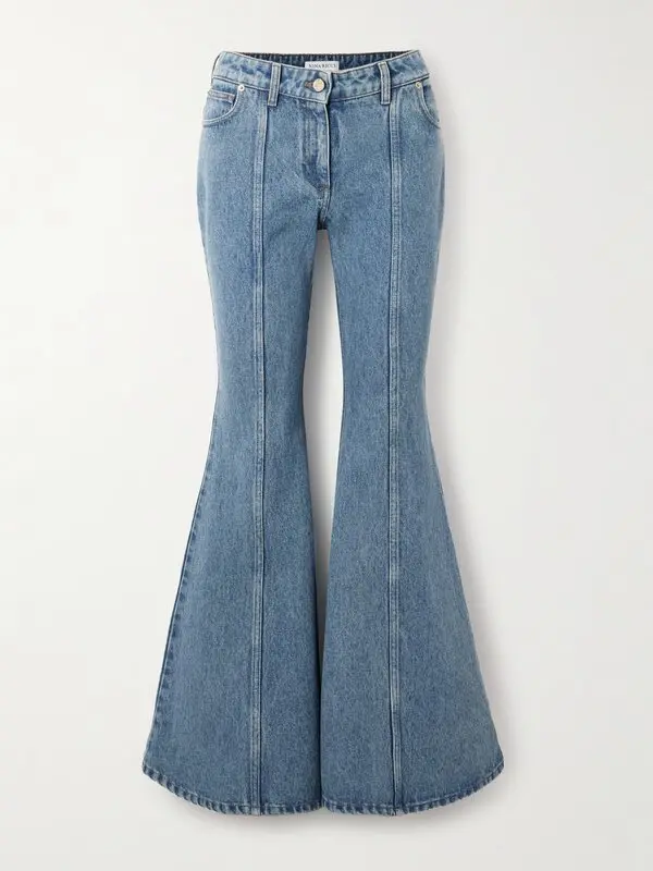 Nina Ricci Paneled Flared Jeans - Blue