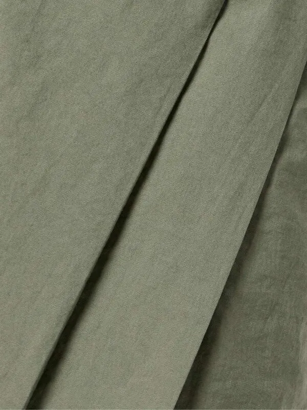 Brunello Cucinelli Pleated Wide-leg Cotton-blend Pants - Army Green