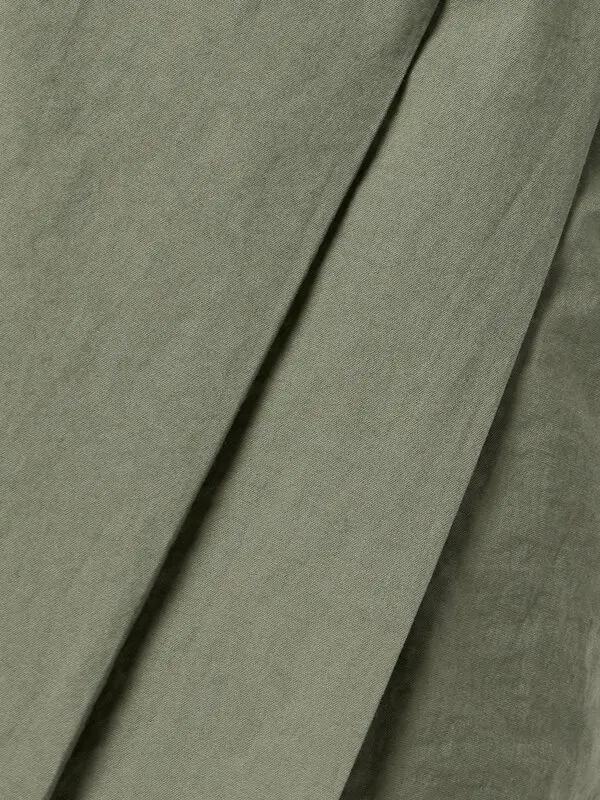 Brunello Cucinelli Pleated Wide-leg Cotton-blend Pants - Green