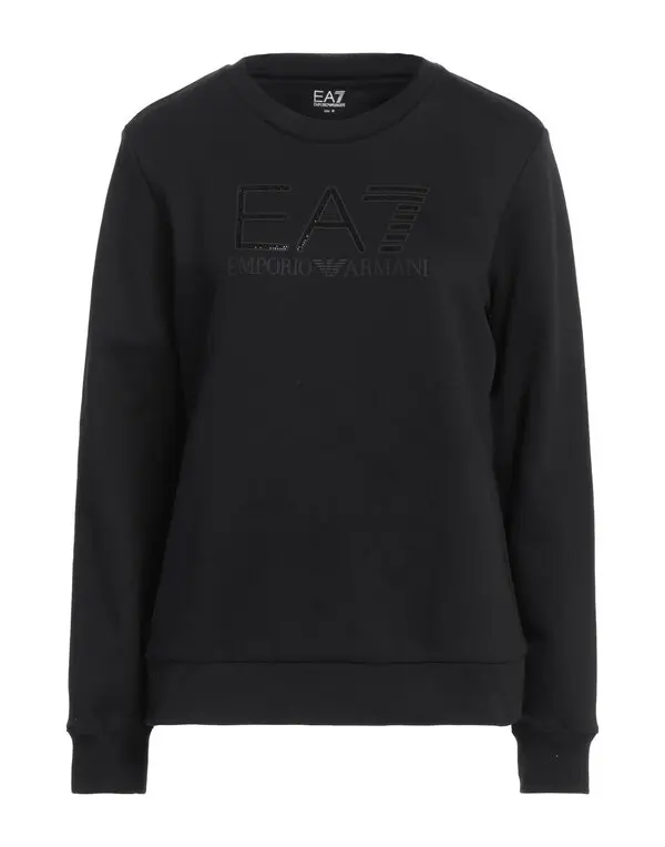 EA7 Sweatshirt In Cotton, Polyester, And Elastane - Black