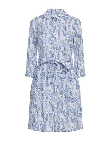 120% Lino Mini Floral-print Linen Shirt Dress
